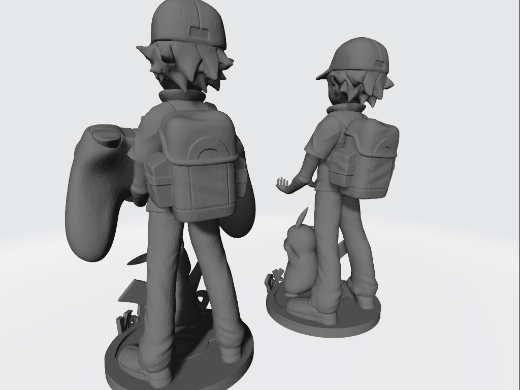 STL file SOPORTE TELEFONO Y JOYSTICK ASH Y PIKACHU POKEMON SCUTTLE ...