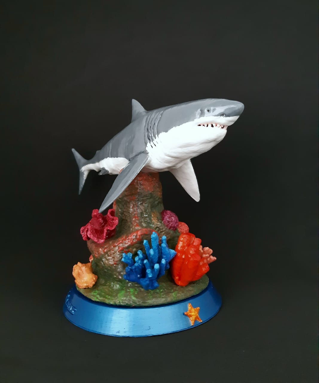 🪸 Coral Reef Great White Shark - Coral com tubarão branco - 20cm・ STL ...