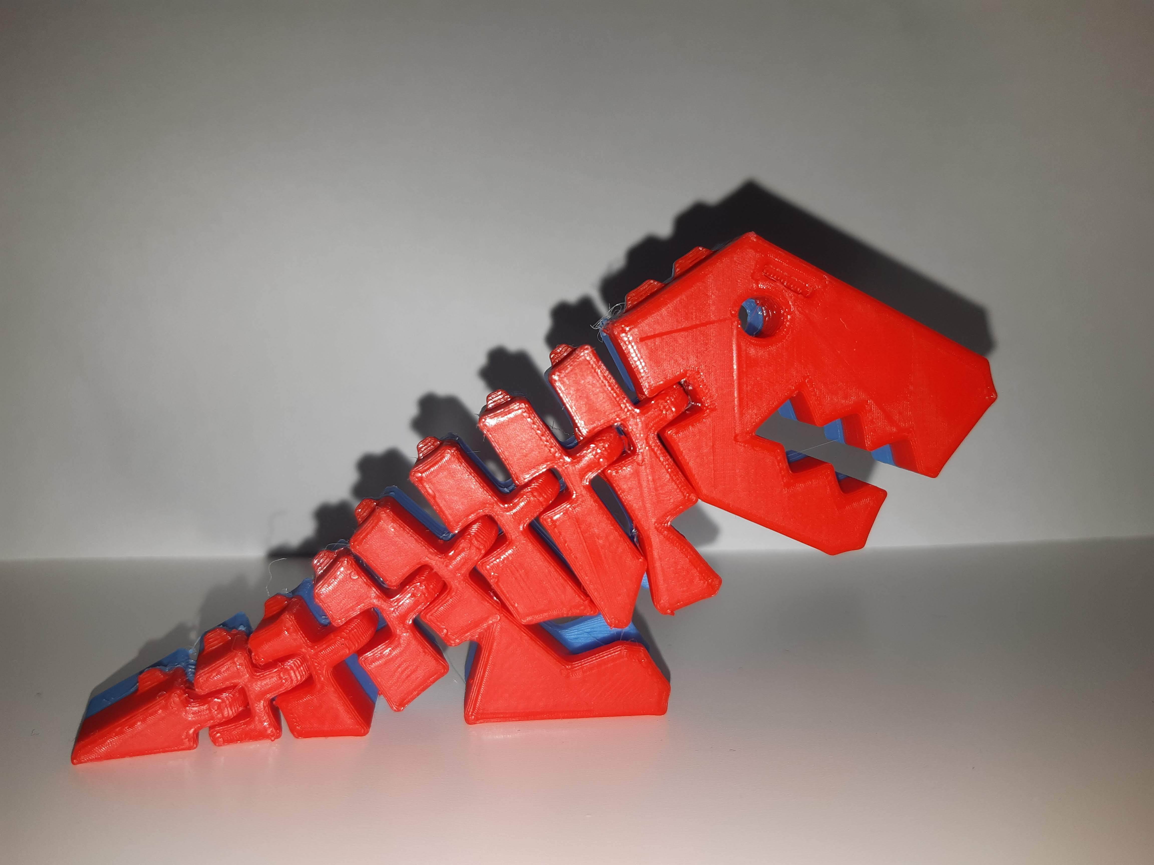 3D printing Flexi Rex with stronger links・Cults