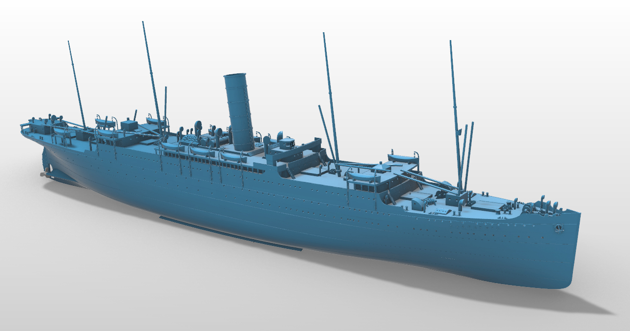 🚢 RMS Carpathia full hull and waterline printable model・ STL File for ...