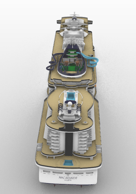 🚢 MSC Seaside cruise ship printable scale model・ STL File for ・Cults