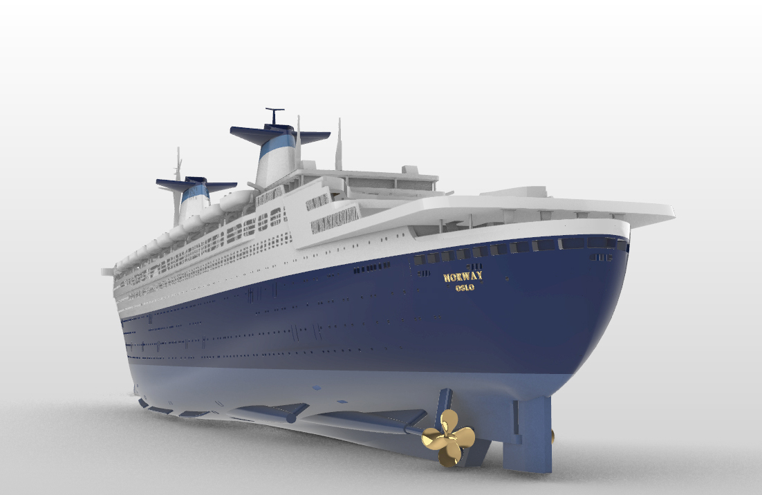 🇳🇴 S.S. NORWAY (1980) cruise ship printable model - full hull and ...