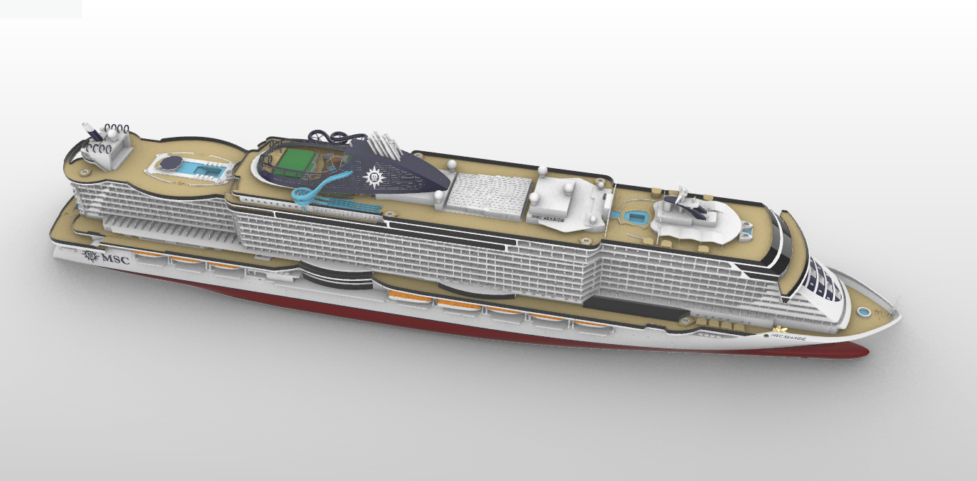 🚢 MSC Seaside cruise ship printable scale model・ STL File for ・Cults