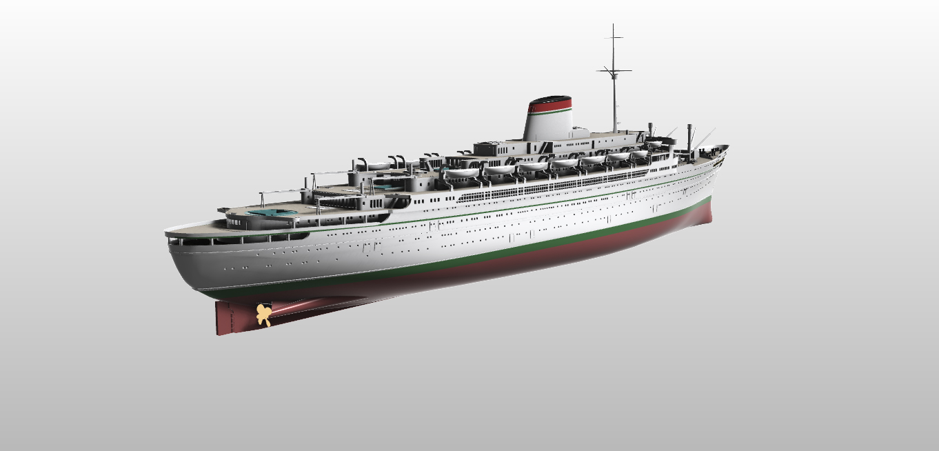 STL file SS Cristoforo Colombo Italian ocean liner, full hull and waterline versions 🤌 ・Model to ...