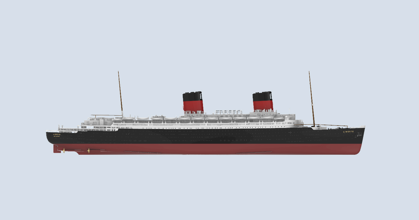 STL file SS LIBERTE ocean liner (1954 version) printable model - full ...