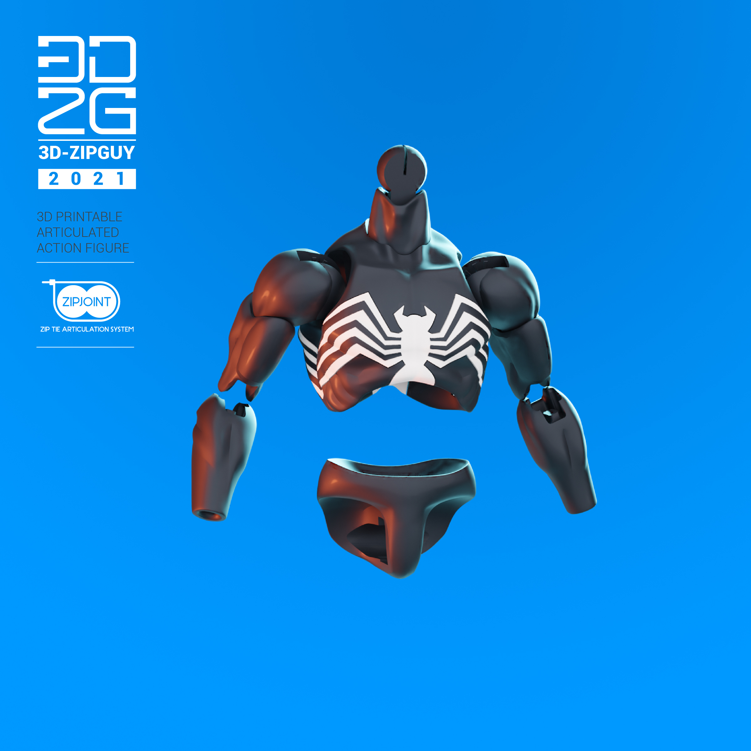 🦸‍♂️ BLACKSPIDER - ZIPGUY UPGRADE PARTS ONLY・ 3D File for ・Cults