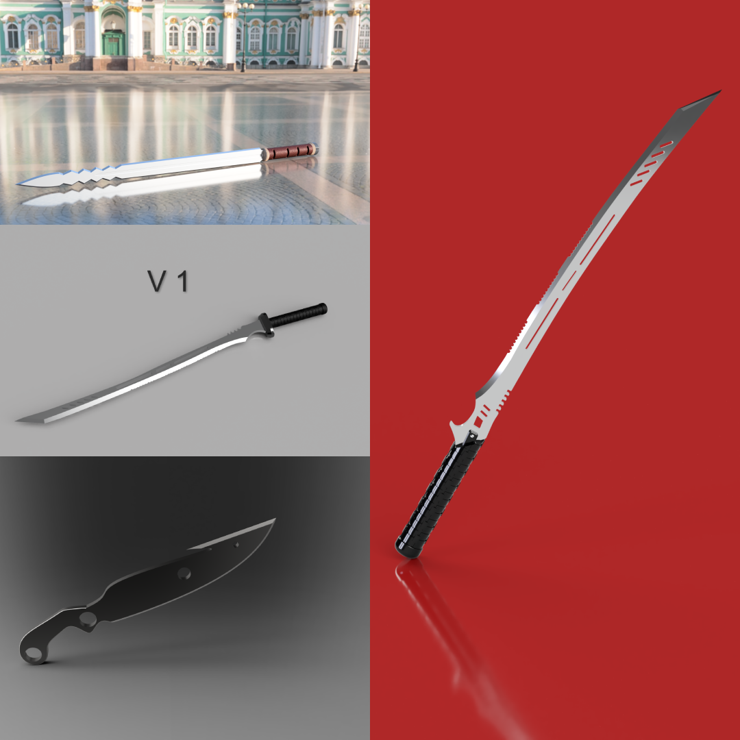 🗡️ Deathstroke sword Pack x4・ 3D File for ・Cults