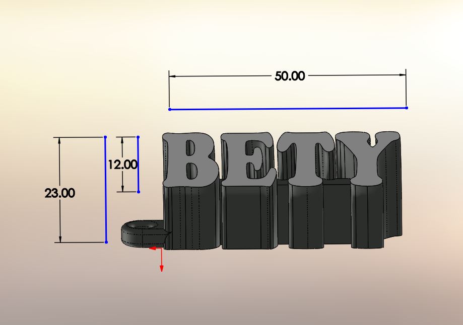 STL file Bety, your name keychain to curves 🗝️ ・3D printer model to ...