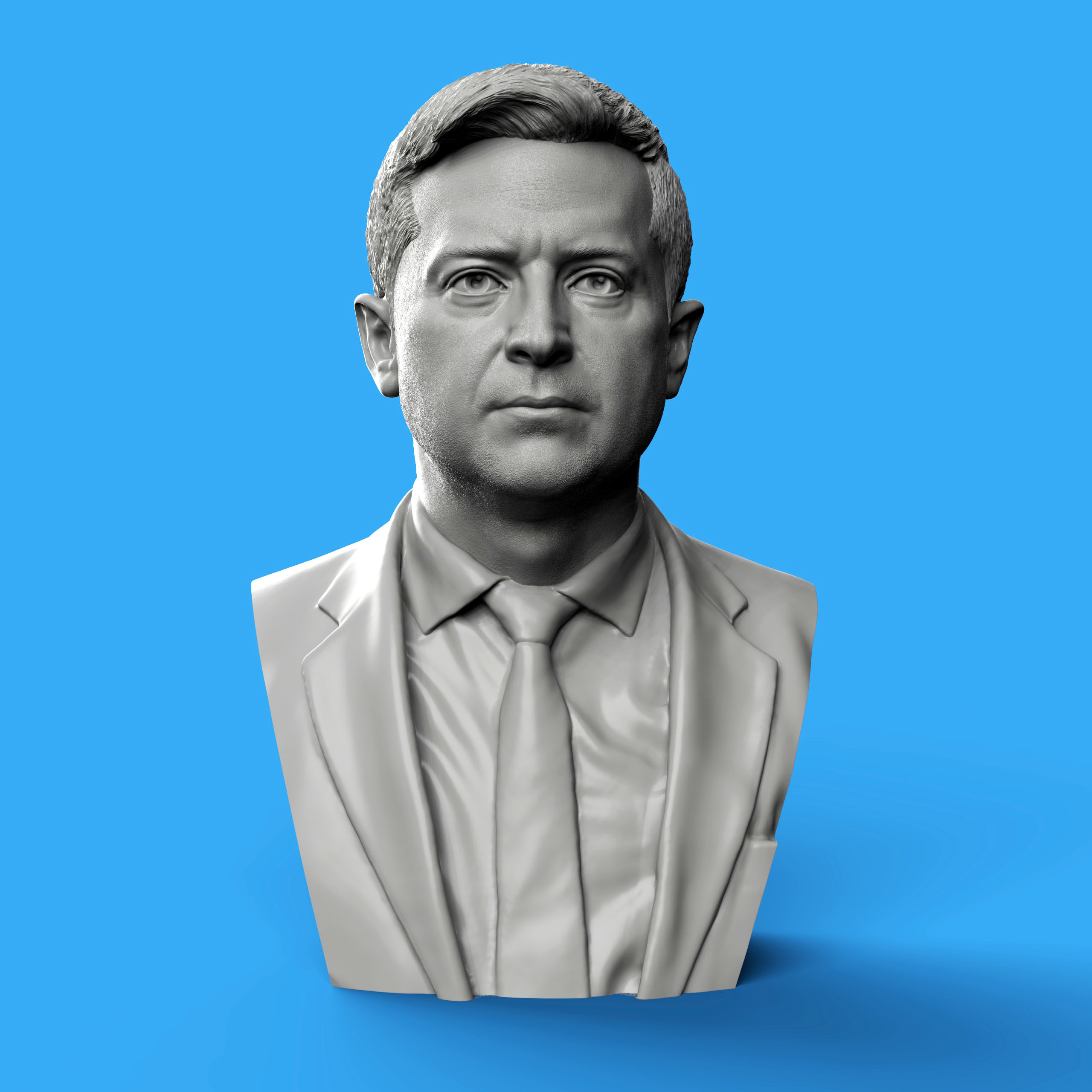 👤 Volodymyr Zelensky Bust・ STL File for ・Cults