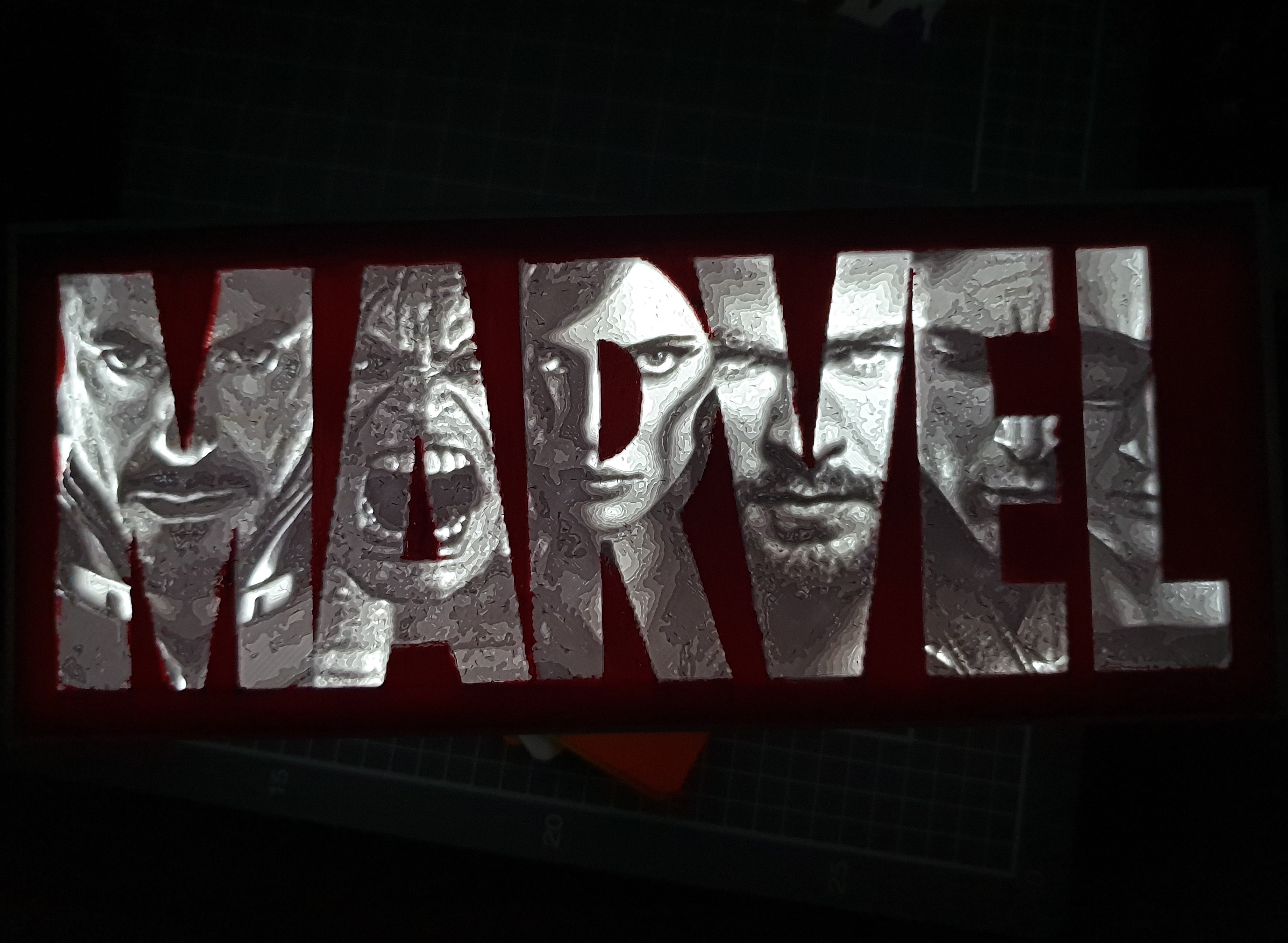 3D printer Logo marvel litofania • made with Prusa MK3s・Cults