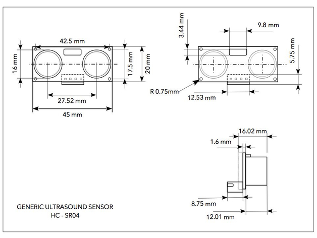 Stl File Hc Sr04 Fully Articulating Enclosure Ultrasonic Sensor Mount đ± ă»3d Printing Design 8415