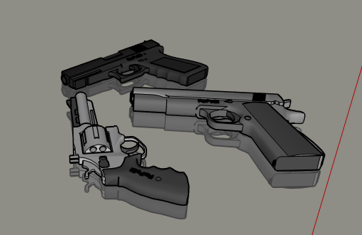 🪒 Pack of 3 full-size guns・Free STL File for ・Cults