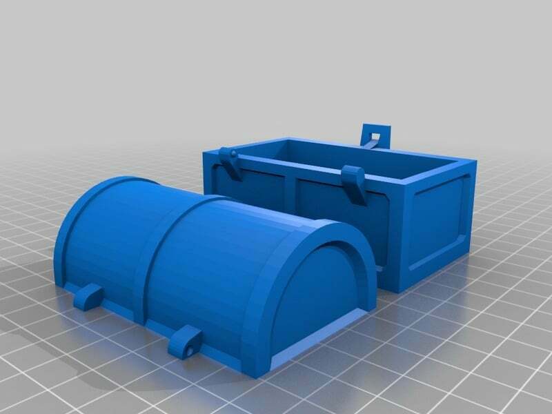 📦 Hinged Treasure Chest with Latch・Free 3D File for ・Cults