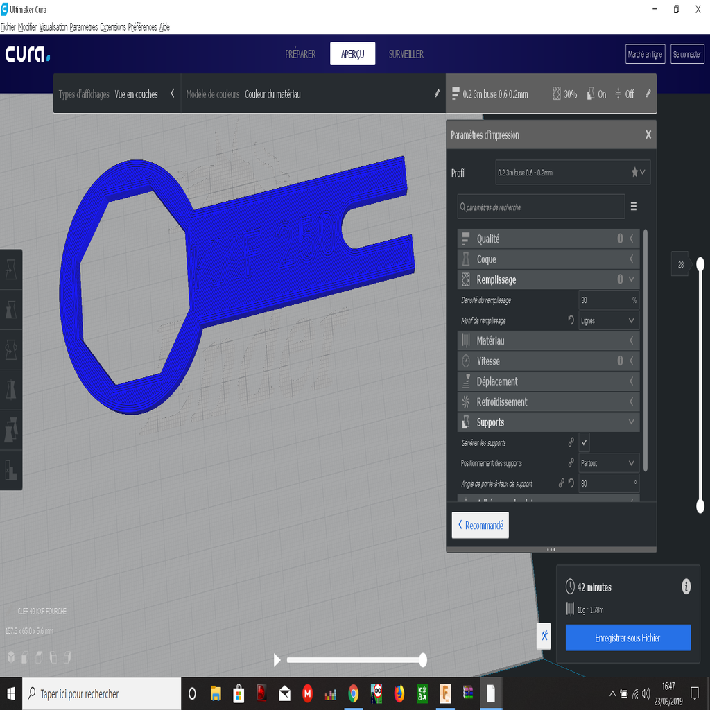 🛠️ CLEF FOURCHE 49 mm 250 KXF・Free STL File for ・Cults