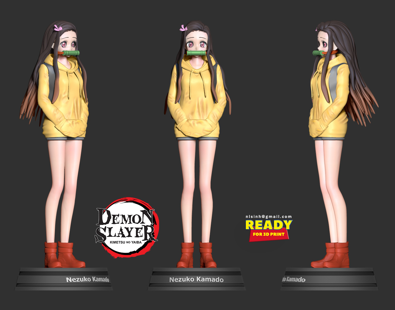 3D file Nezuko Kamado - Demon Slayer Fanart 👧 ・3D printer design to ...