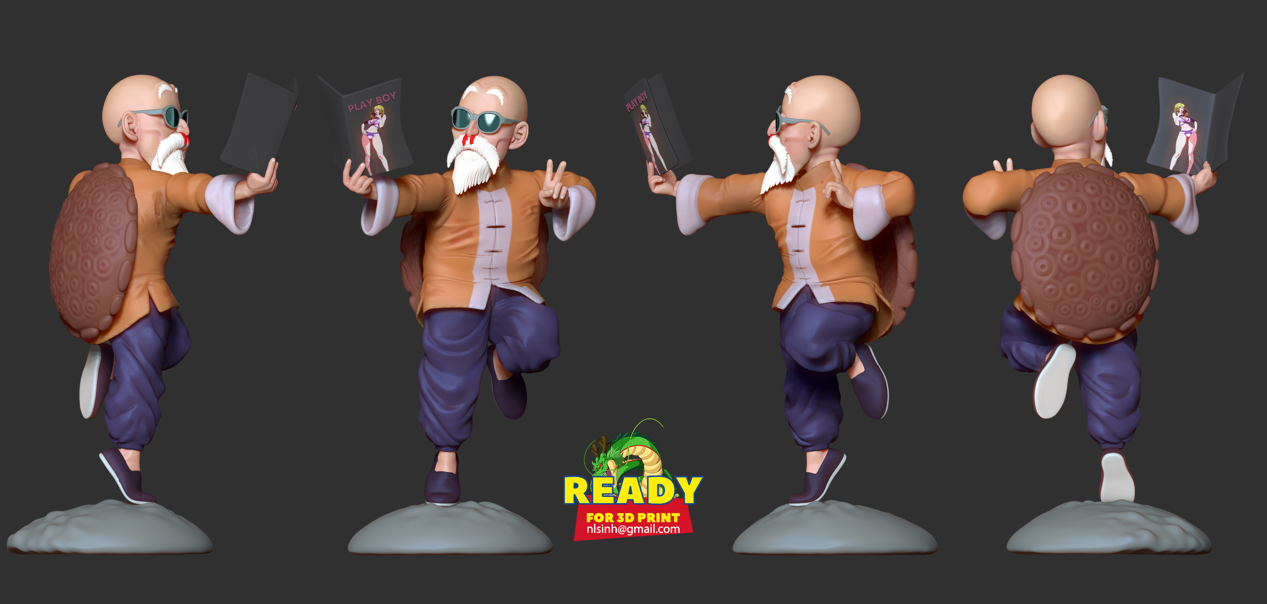 Archivo 3D Maestro Roshi - Dragon Ball Fan art 🐉・Modelo de impresora 3D ...