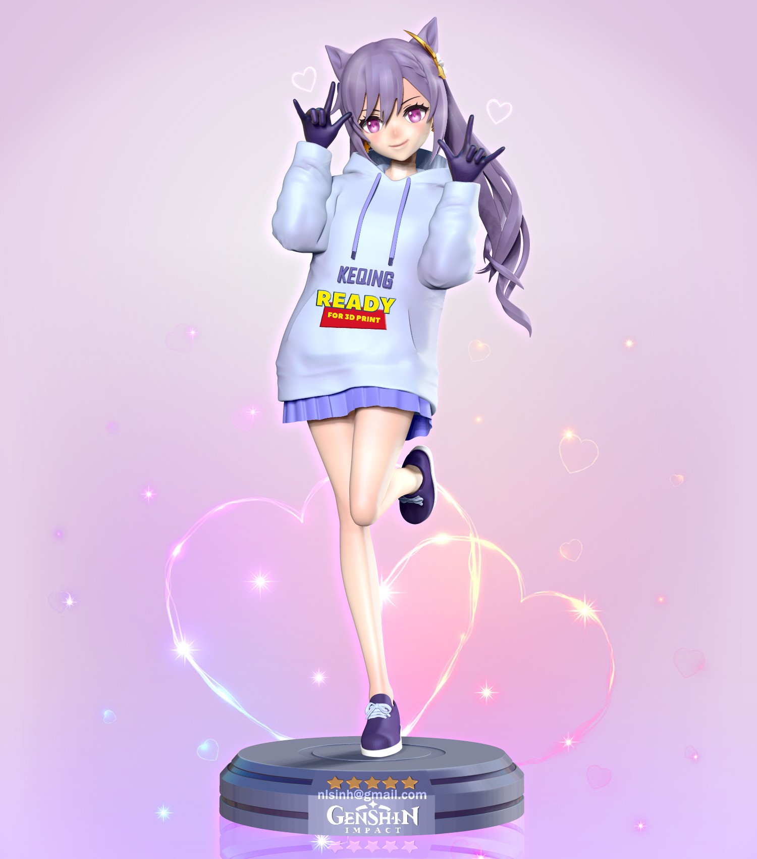 👧 Keqing - Genshin Impact Fanart・ 3D File for ・Cults