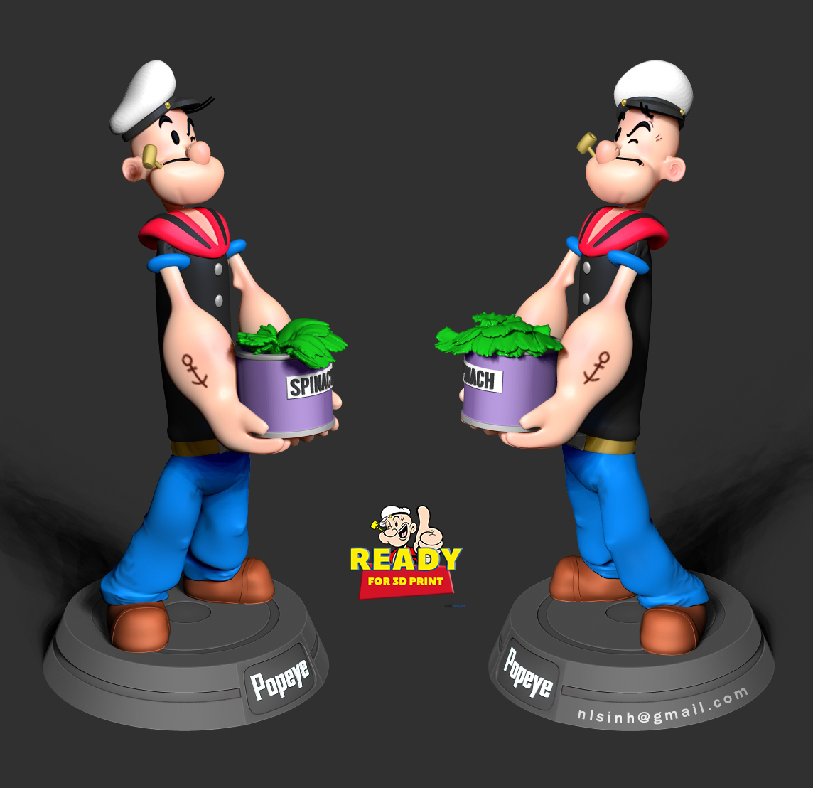 3D file Popeye the Sailor 🥗 ・3D printing idea to download・Cults