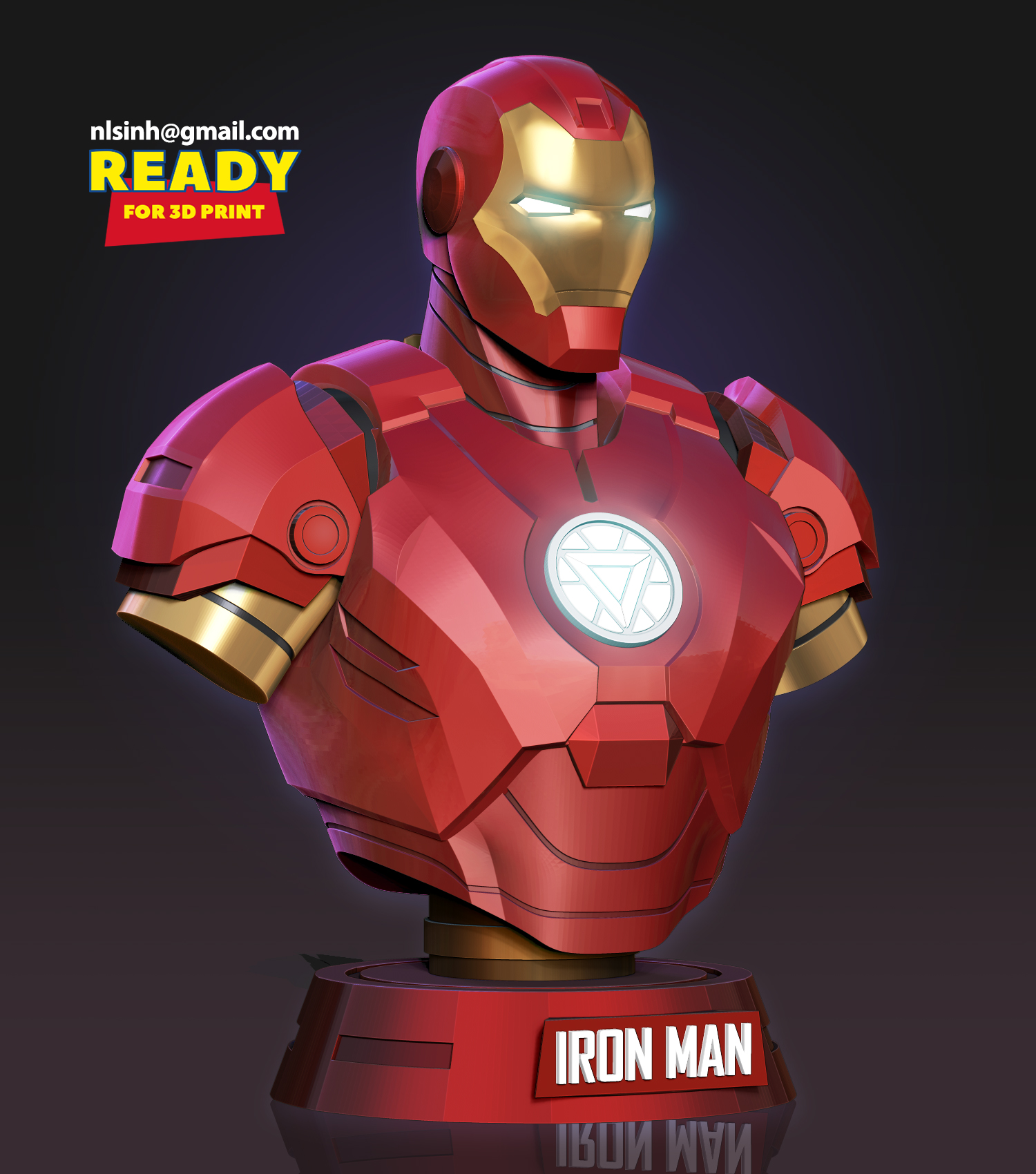 👨 Iron Man bust・ 3D File for ・Cults