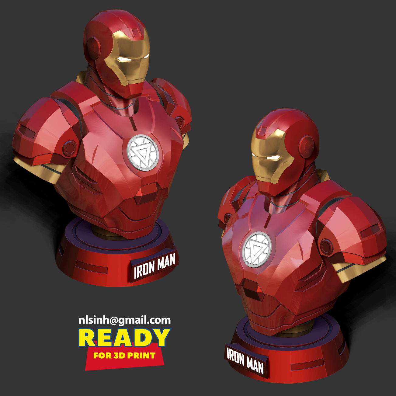 👨 Iron Man bust・ 3D File for ・Cults