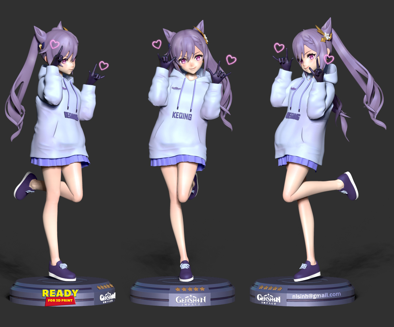 👧 Keqing - Genshin Impact Fanart・ 3D File for ・Cults