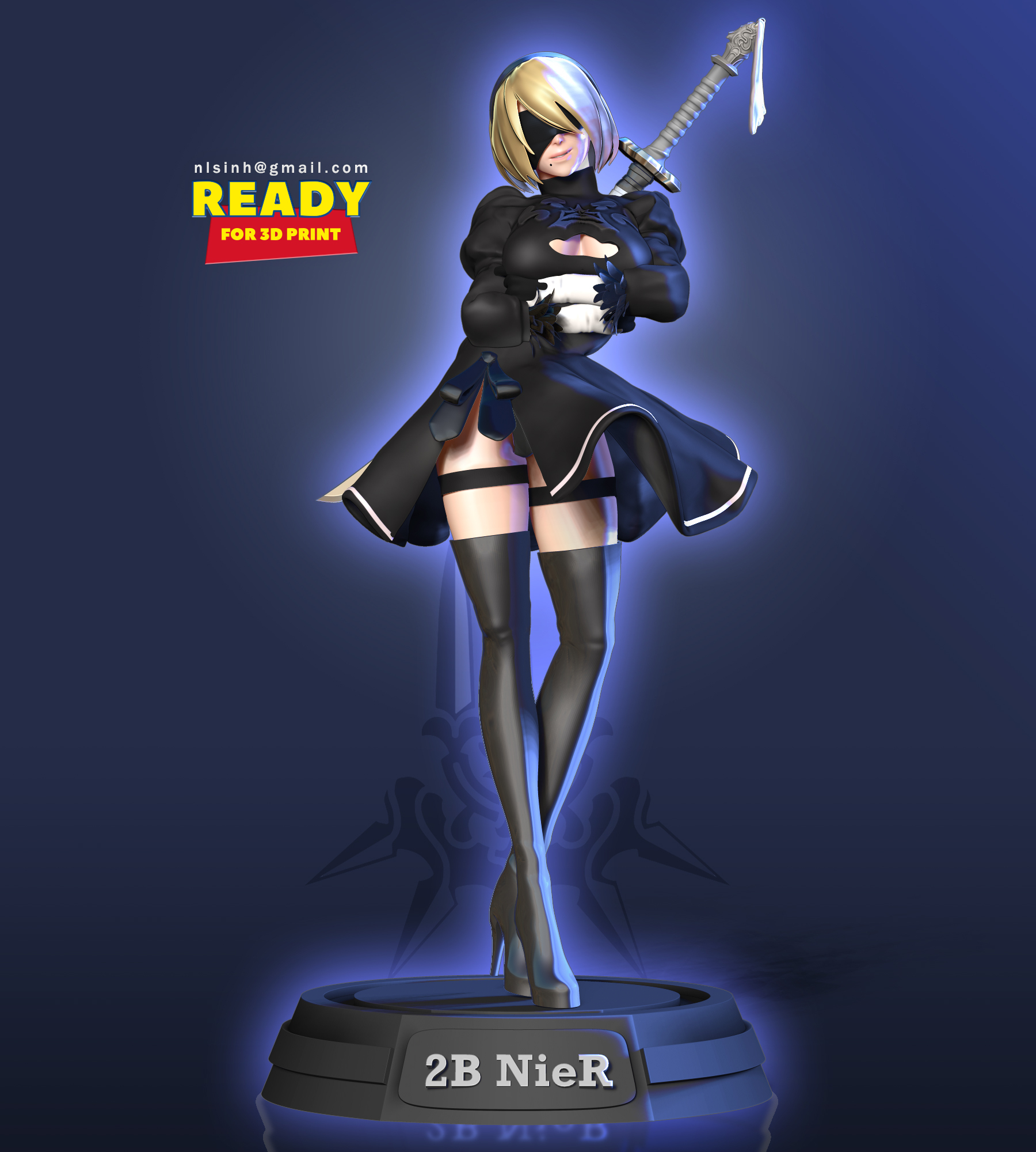 3D file I am Nier 2B 🦸 ・3D printing idea to download・Cults