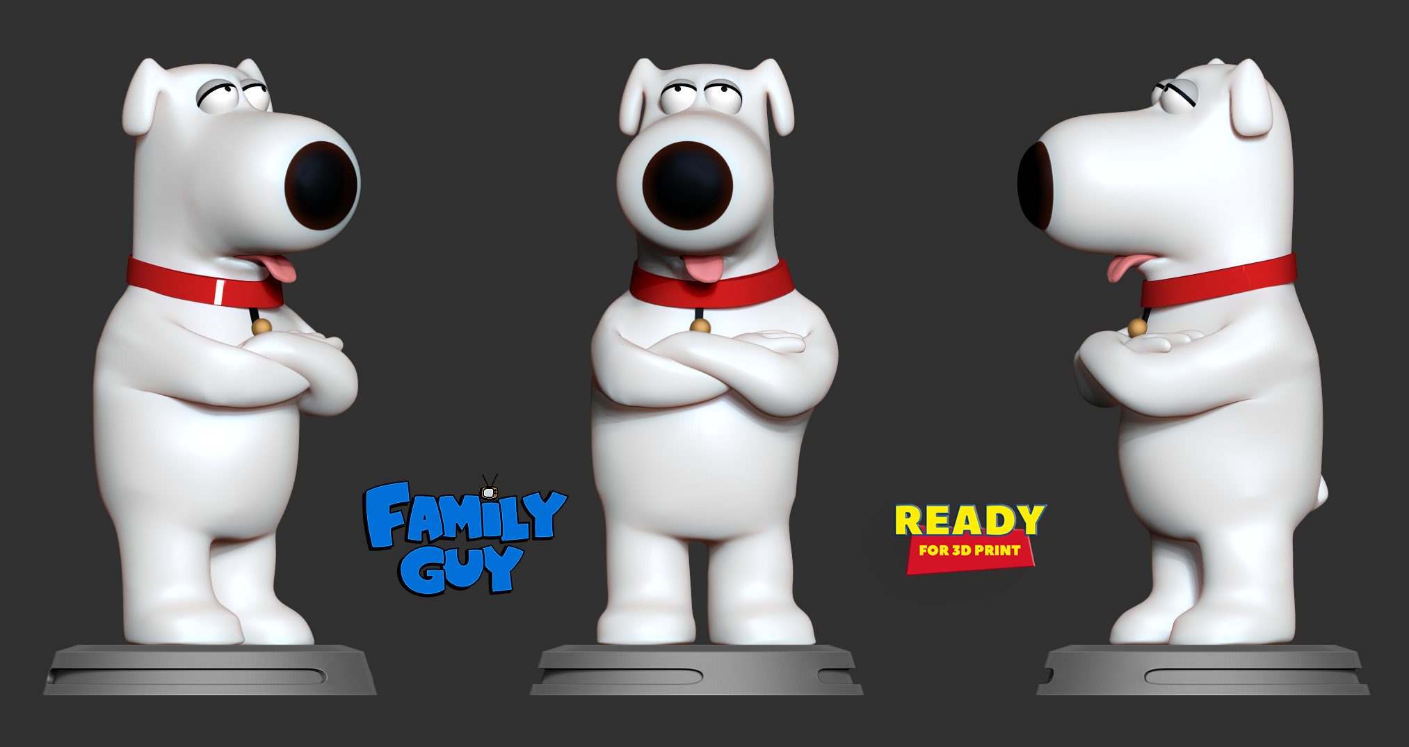 🦅 Brian Griffin - Family Guy Fanart・Free 3D File for ・Cults