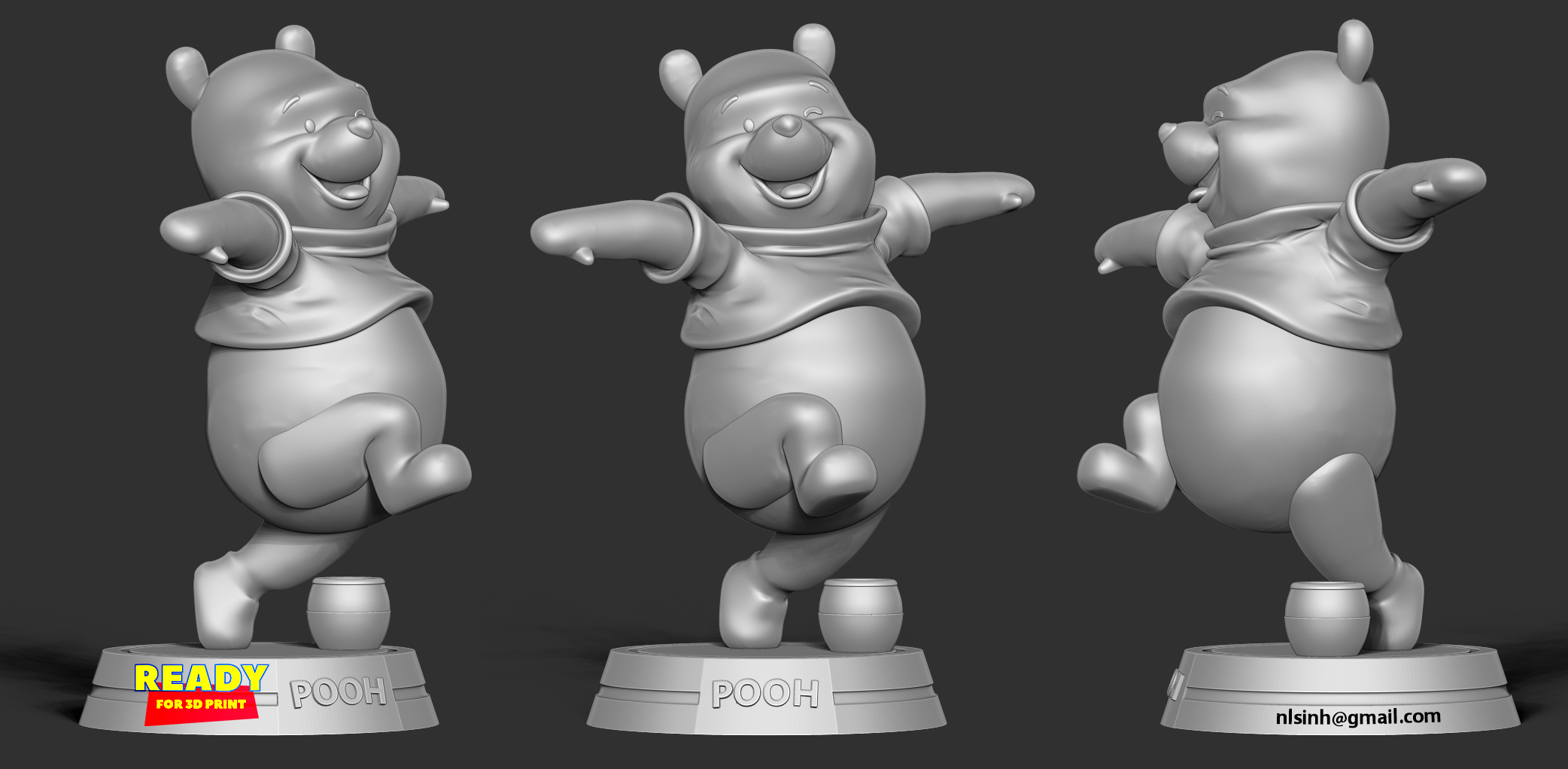 🐻 Pooh Bear・ 3D File for 3D printing・Cults