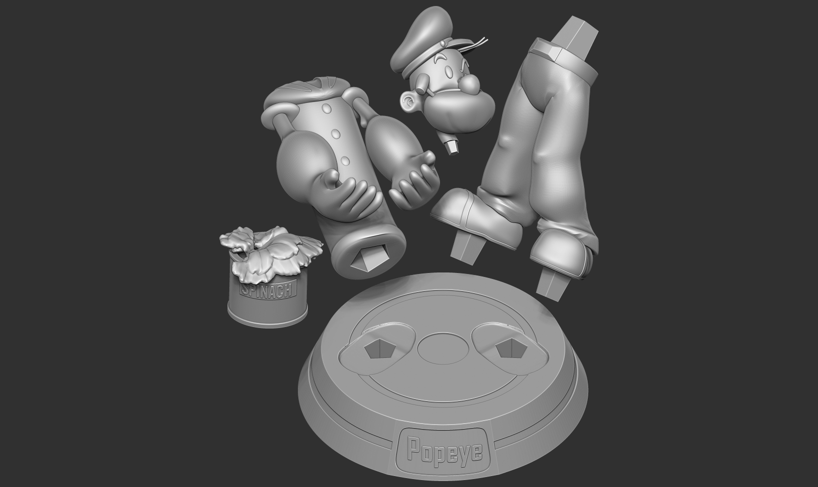 3D file Popeye the Sailor 🥗 ・3D printing idea to download・Cults