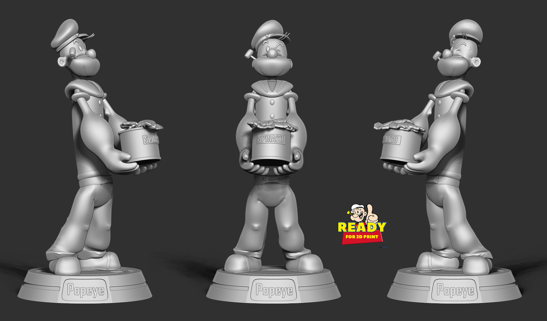 3D file Popeye the Sailor 🥗 ・3D printing idea to download・Cults
