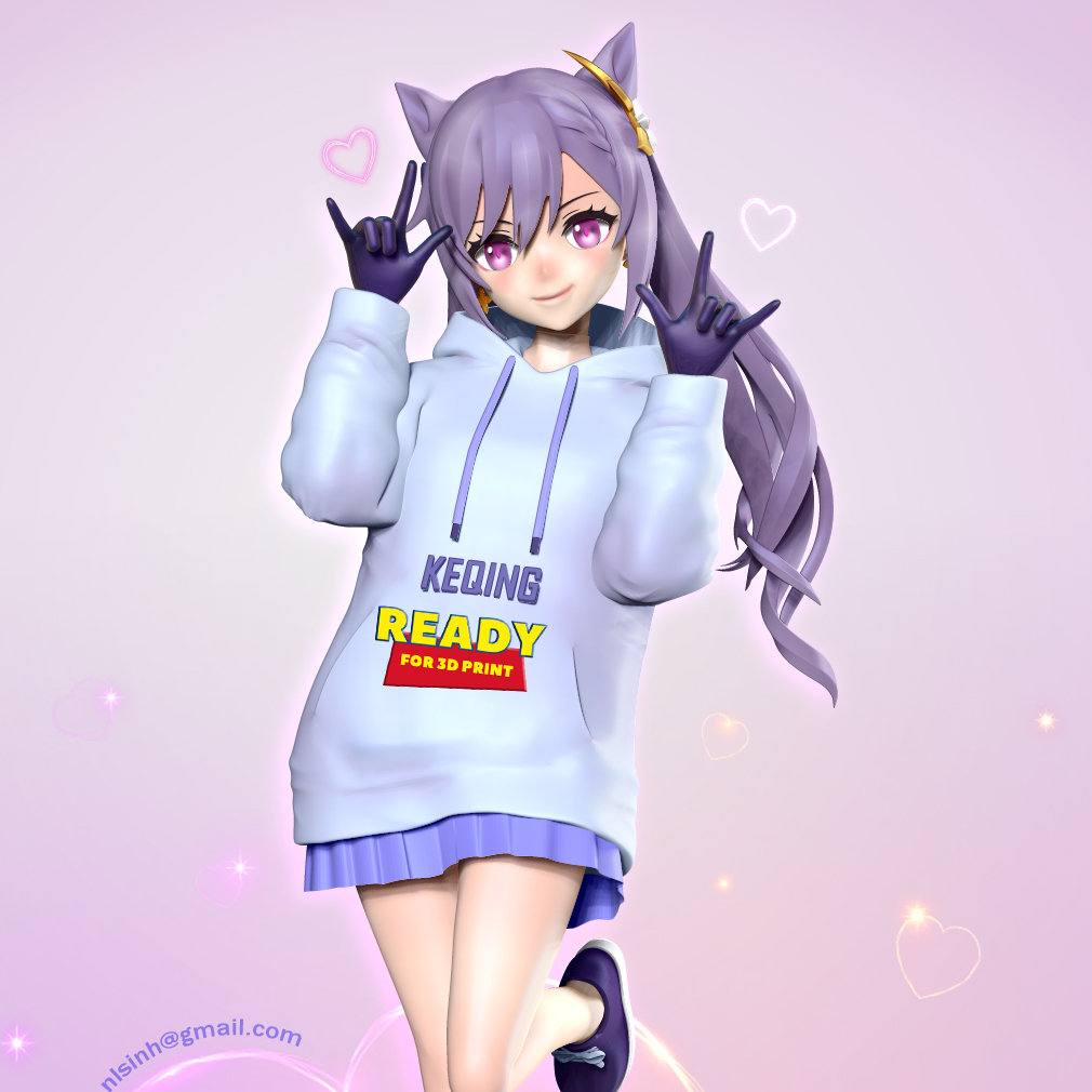 👧 Keqing - Genshin Impact Fanart・ 3D File for ・Cults