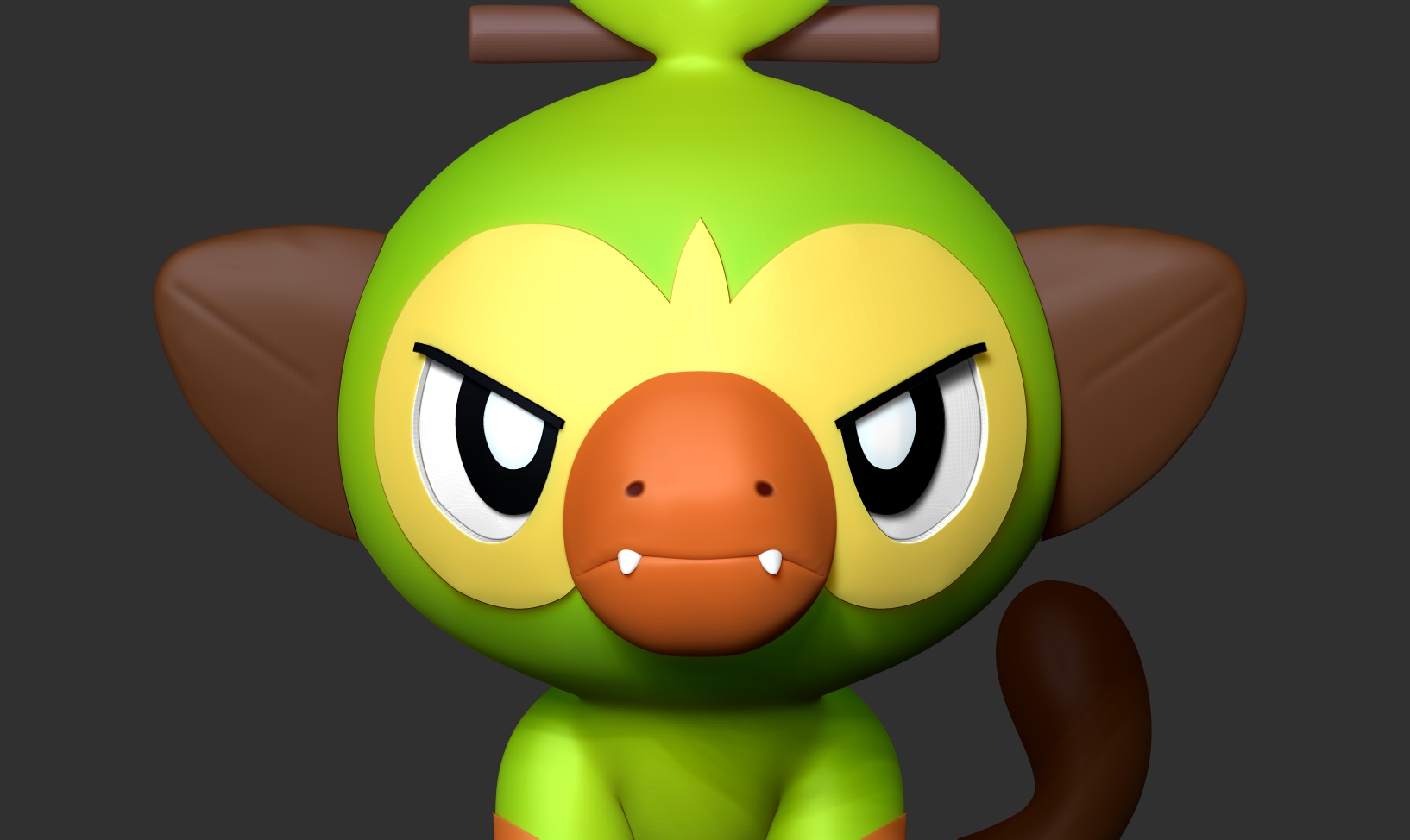 🐉 Grookey - Pokemon Fanart・Free 3D File for 3D printing・Cults