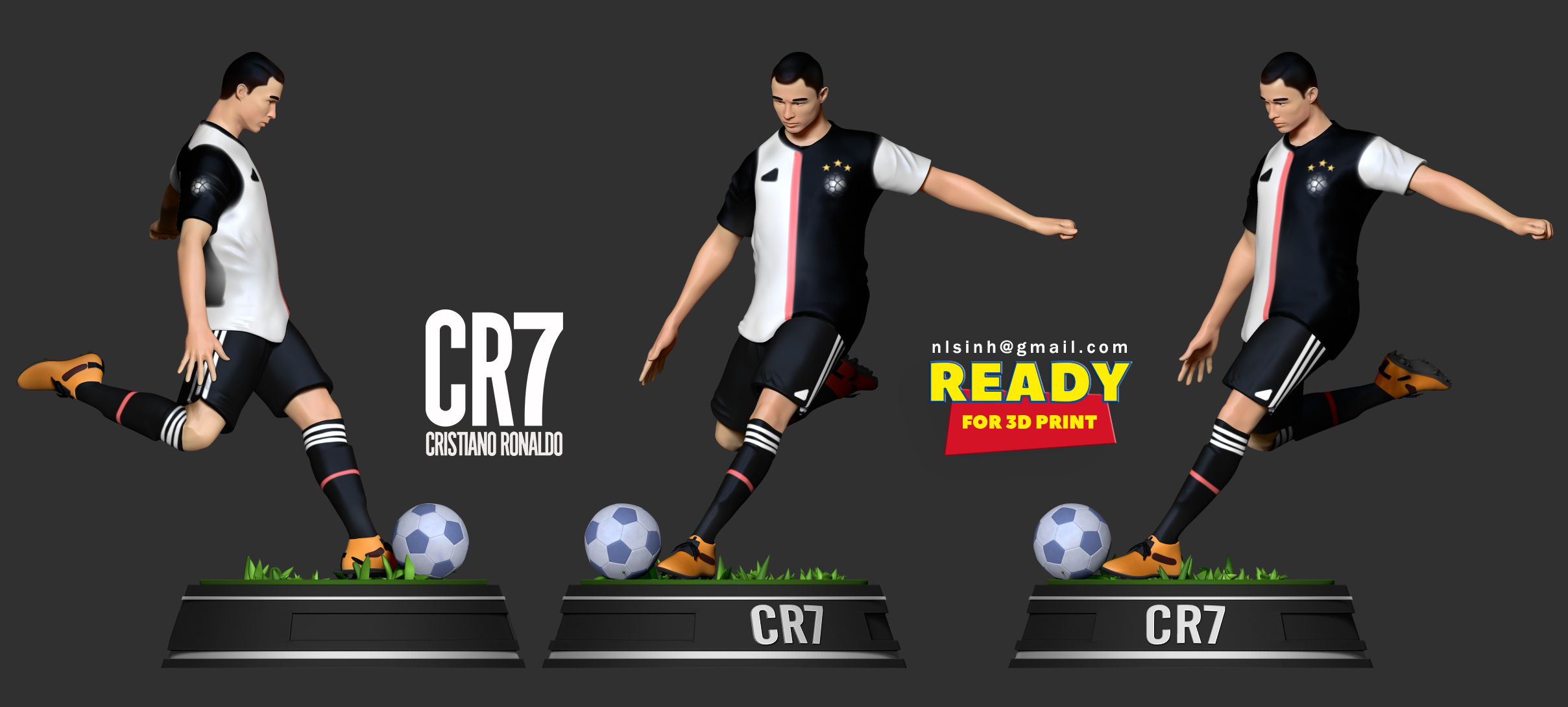 Archivo 3D Cristiano Ronaldo - CR7 👫 ・Objeto de impresión 3D para ...