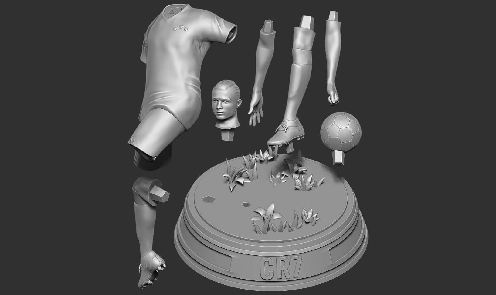 Archivo 3D Cristiano Ronaldo - CR7 👫 ・Objeto de impresión 3D para ...