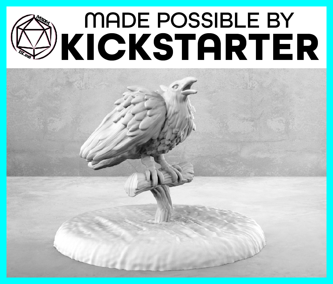 🐦 Raven - Action Pose - Tabletop Miniature・ STL File for ・Cults