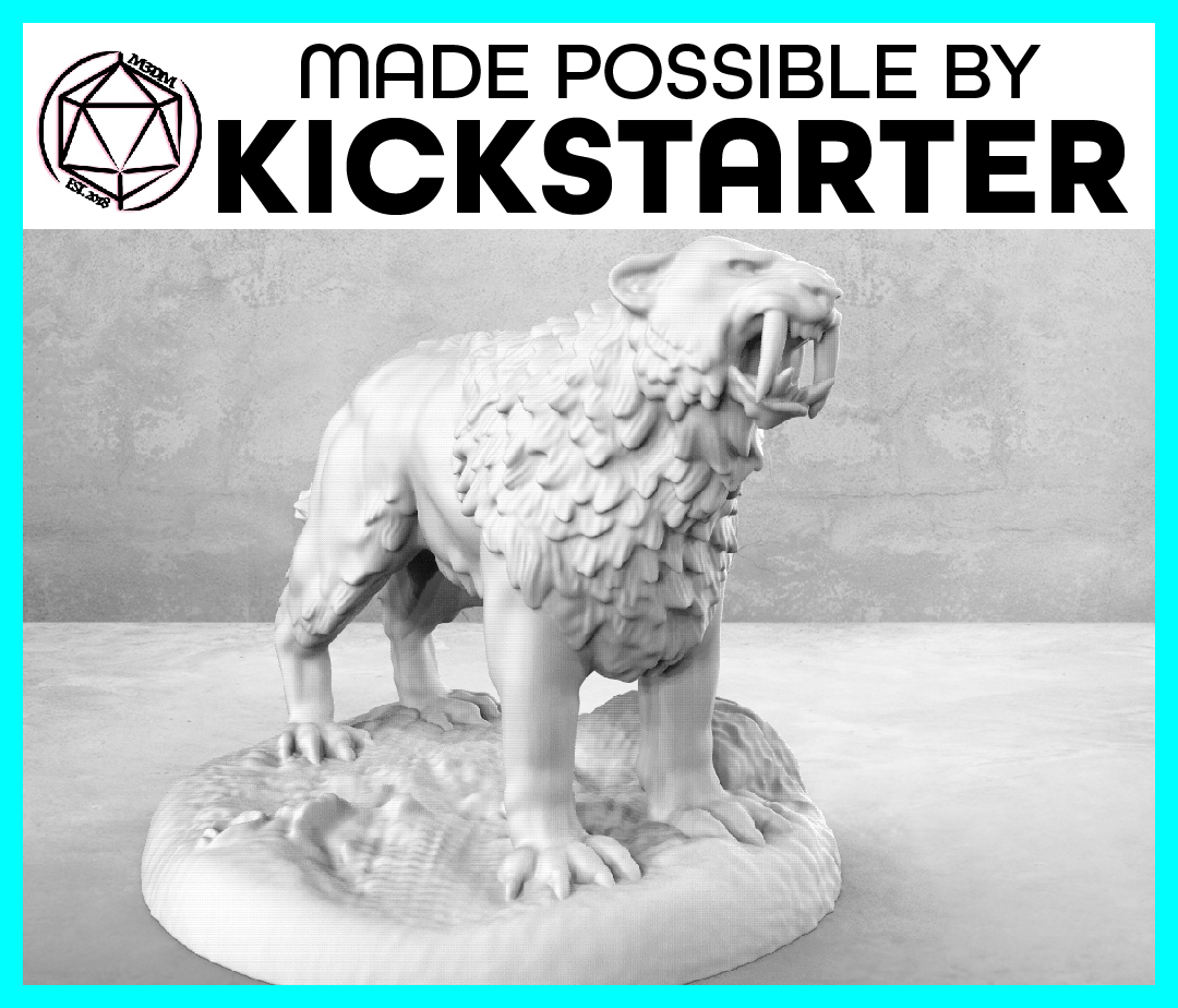 STL file Saber Tooth Tiger - Action Pose - Tabletop Miniature 🦷 ・3D ...