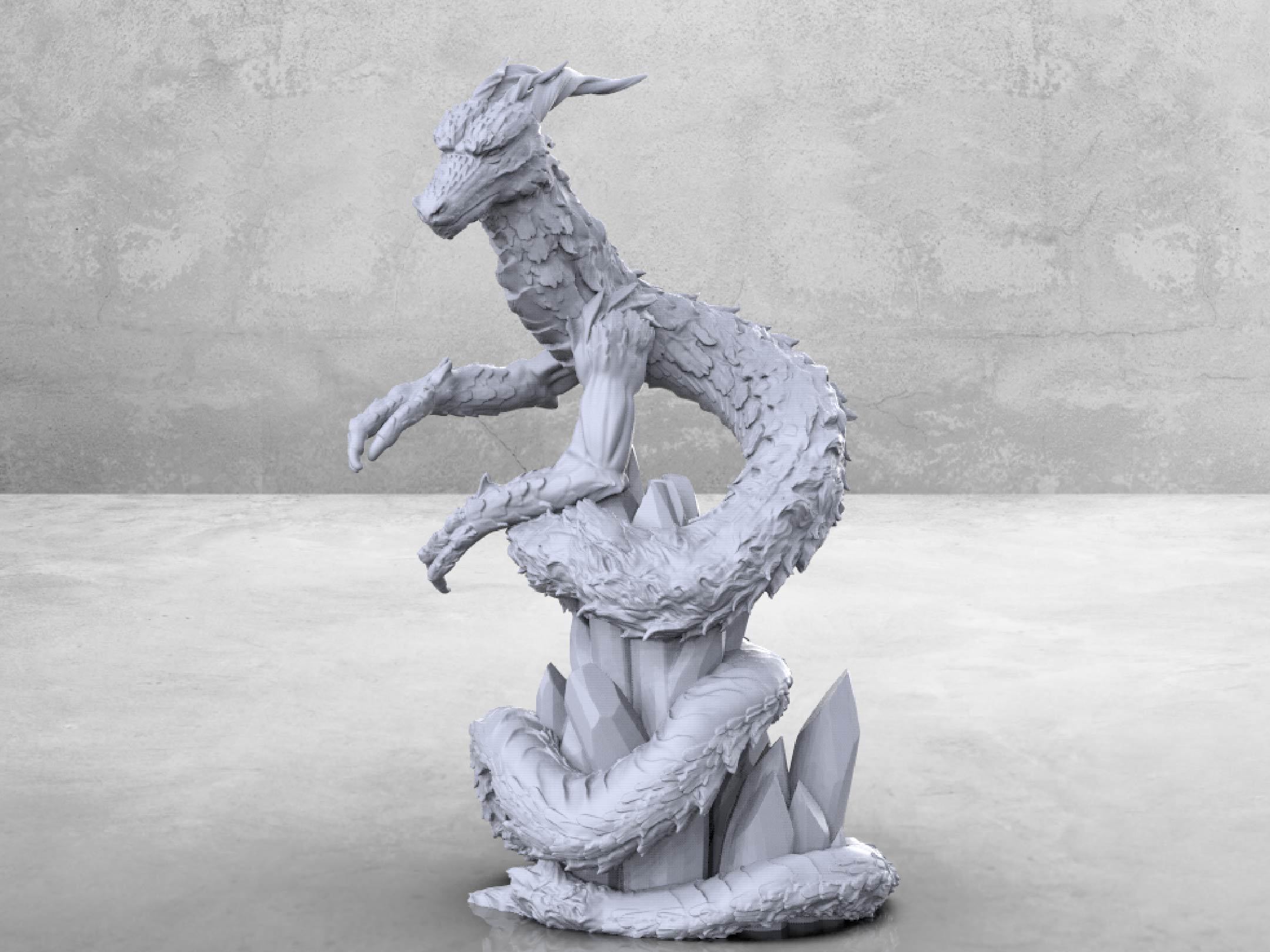 🐉 Chinese Dragon - Tabletop Miniature・ STL File for ・Cults
