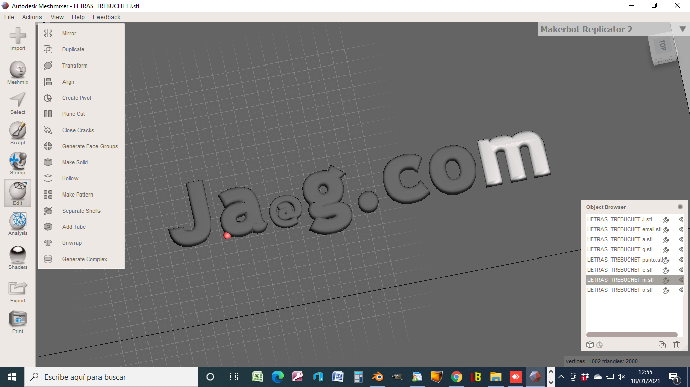 3D file Complete 3D Abcdario from Trebuchet MS-Bold 🚩 ・3D printing ...