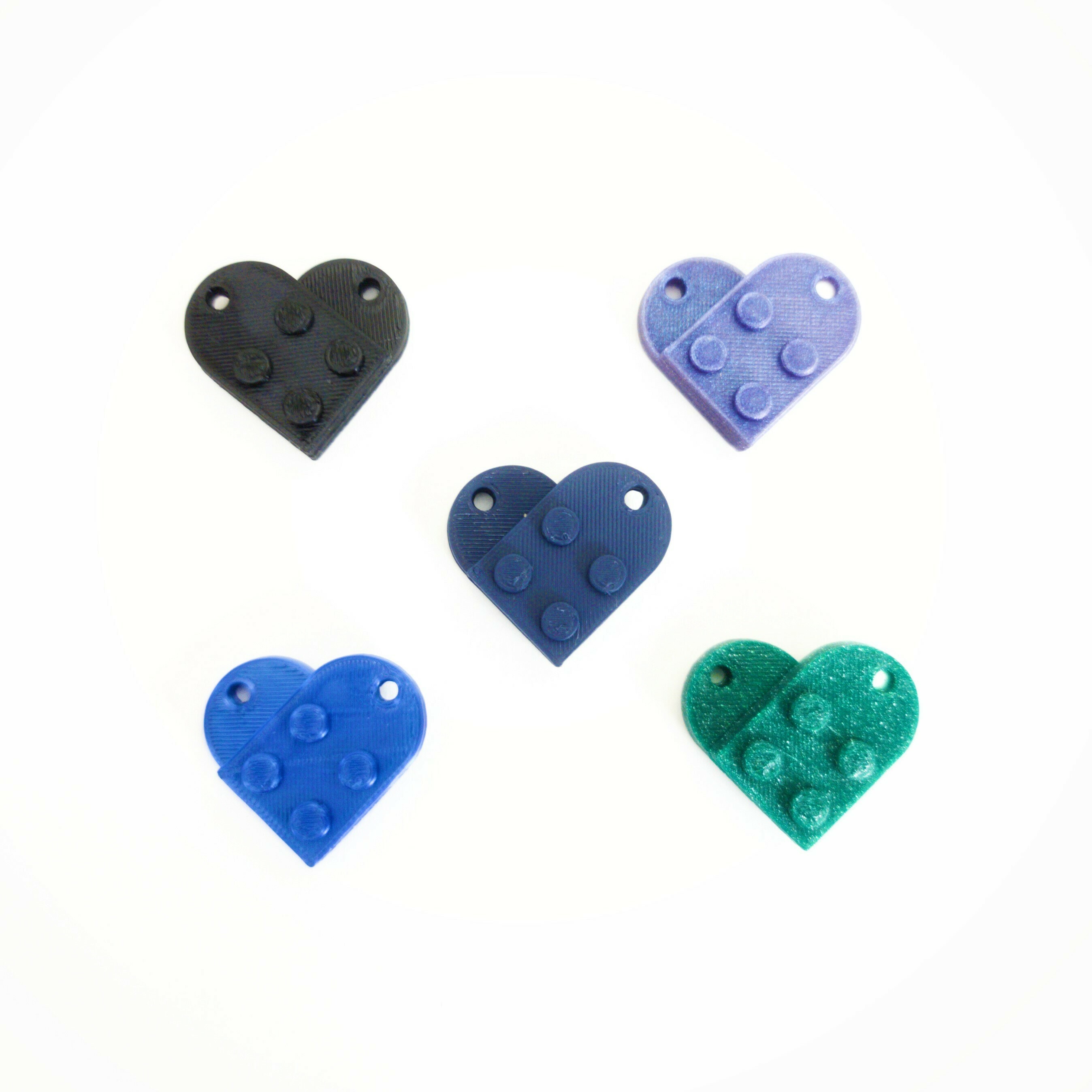 💜 Lego heart and bricks pendant・Free STL File for ・Cults