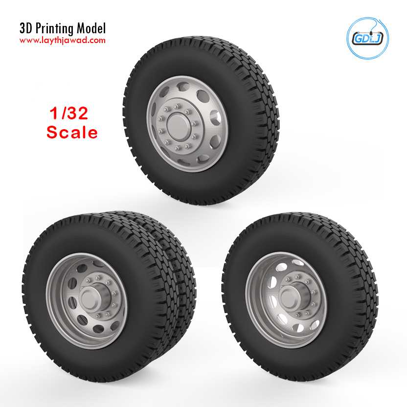 🚚 Truck wheels 1/32・ STL File for ・Cults