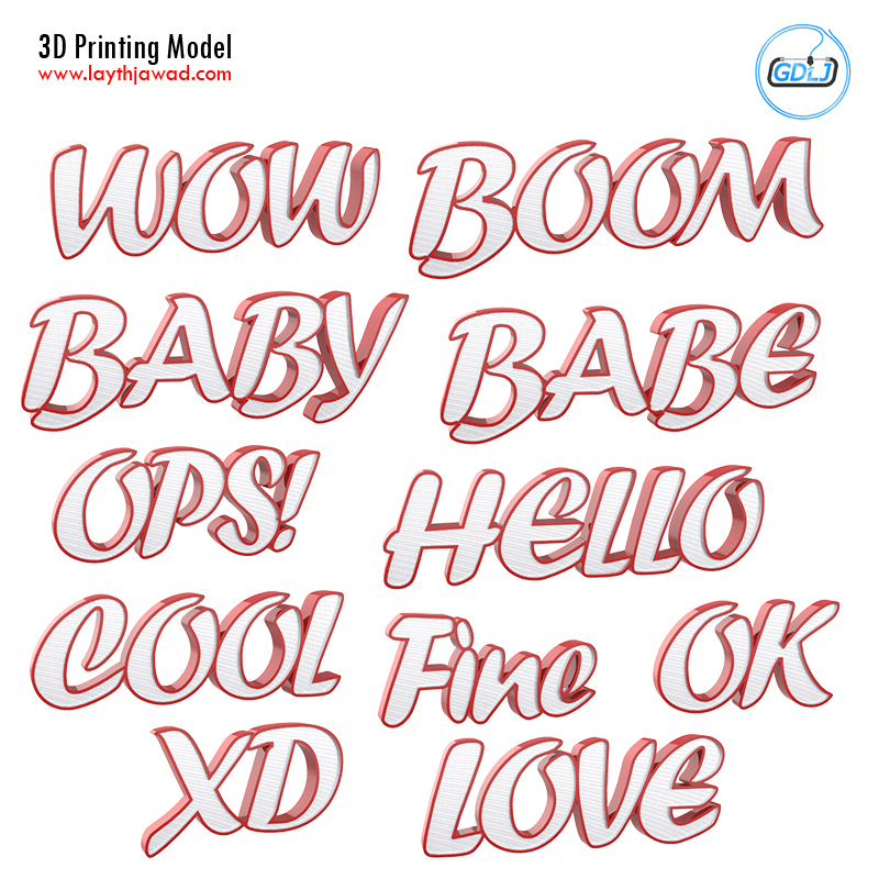 STL file Some 3D Texts 🙌・3D printer model to download・Cults