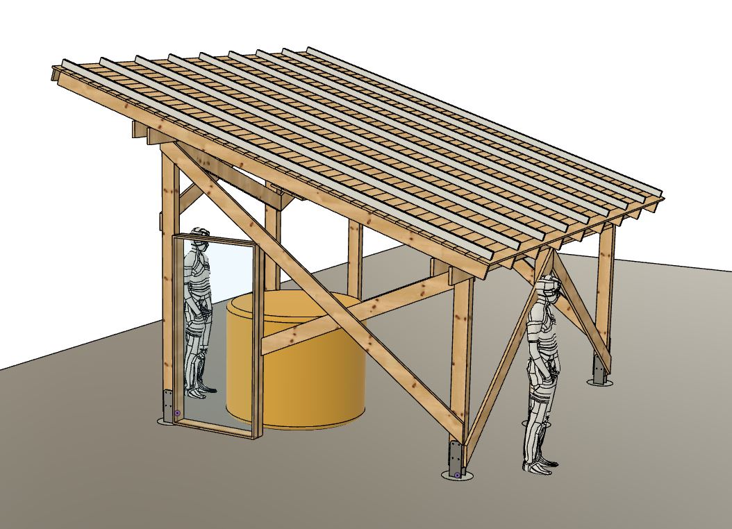 🛖 sheepfold stall hut wooden house carport covered parking workshop ...