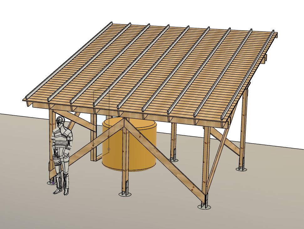 🛖 sheepfold stall hut wooden house carport covered parking workshop ...