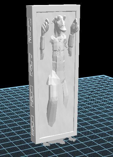 STL file Starwars Jar Jar Binks in carbonite, Mandalorian 🫙 ・3D print ...