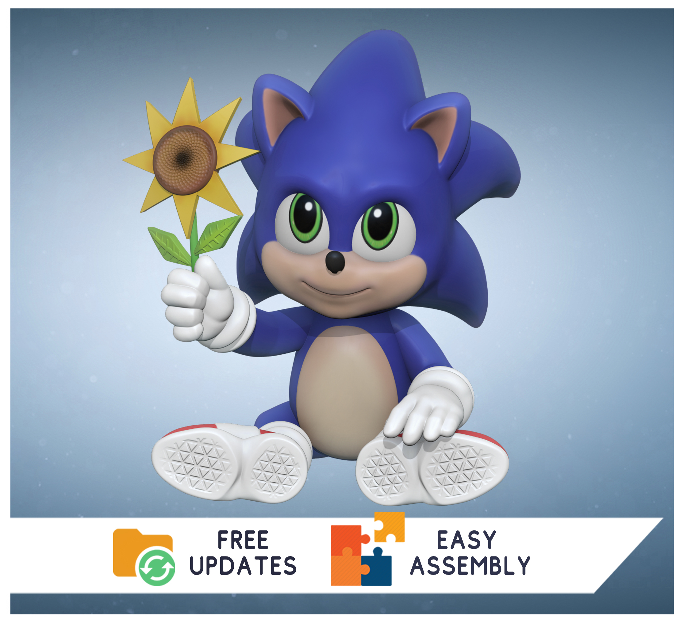 👶 Baby Sonic the Hedgehog - 3D FanArt・Free STL File for ・Cults