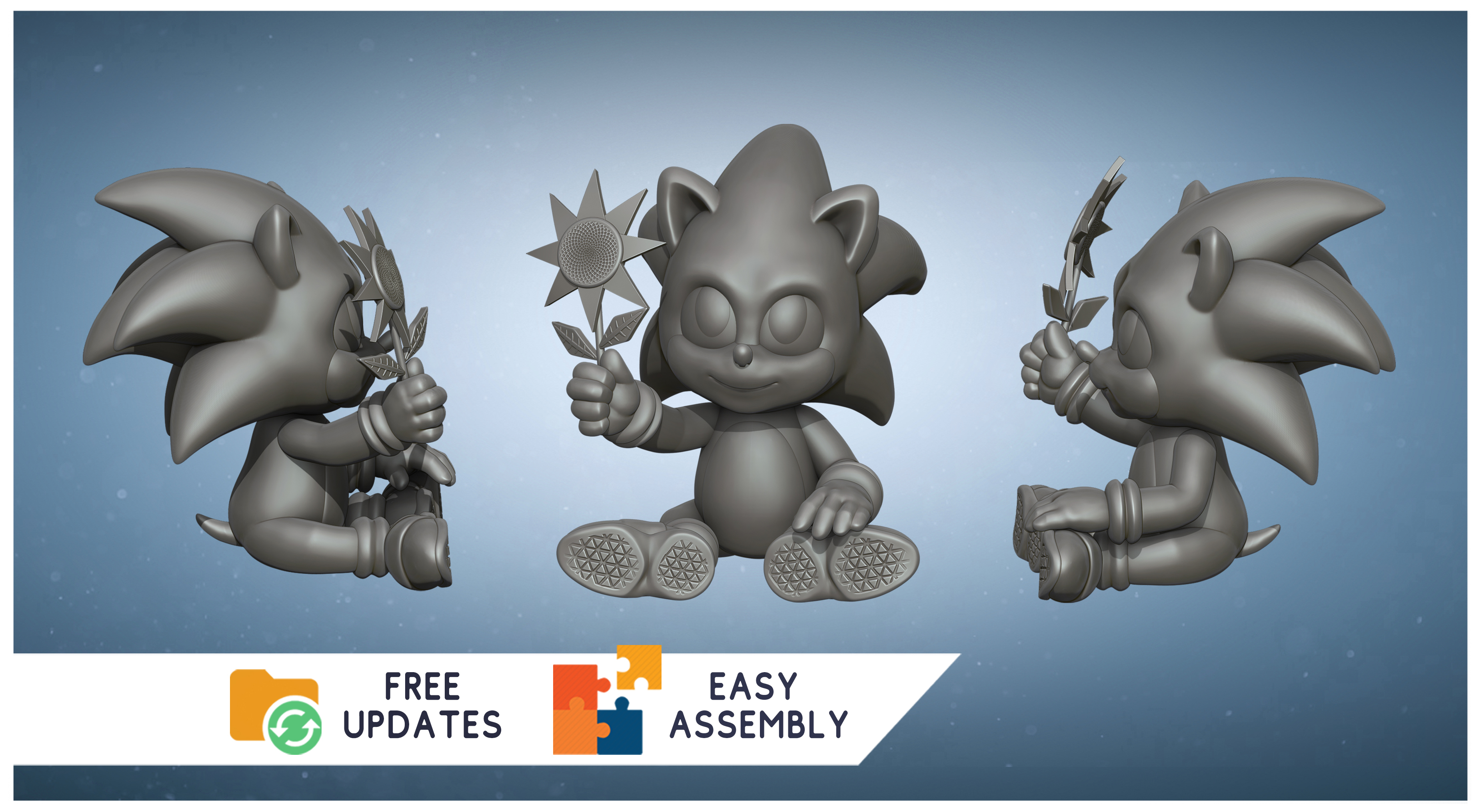 👶 Baby Sonic the Hedgehog - 3D FanArt・Free STL File for ・Cults