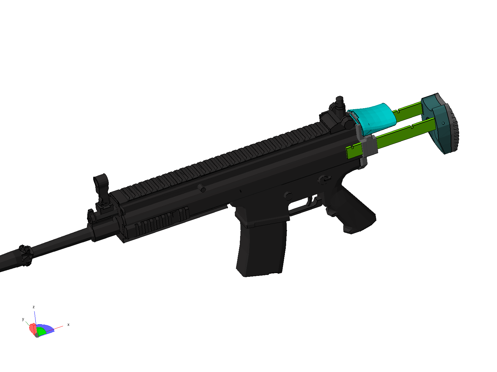 🔫 Airsoft Scar PDW Stock・Free STL File for ・Cults