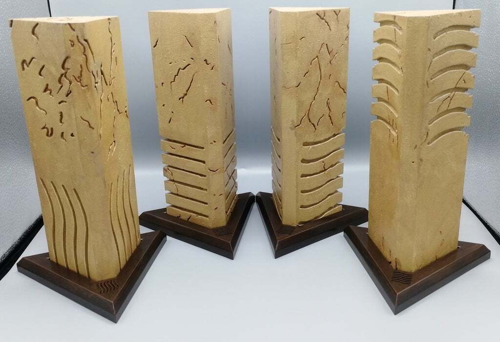 🎲 Bases for Elemental Stones (The 5th Element)・Free STL File for ・Cults