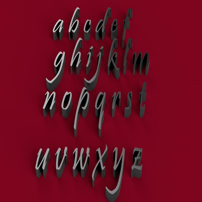 3D file PRISTINA font lowercase 3D letters STL file 📁 ・3D printer model ...