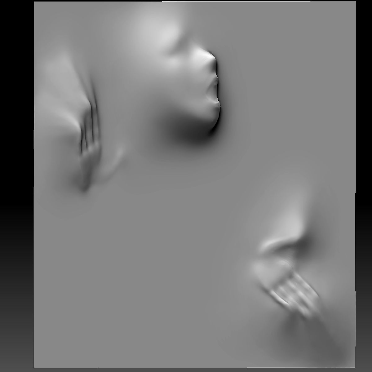 3D file Girl screaming bas-relief STL file for CNC or 3D printing 👧・3D ...